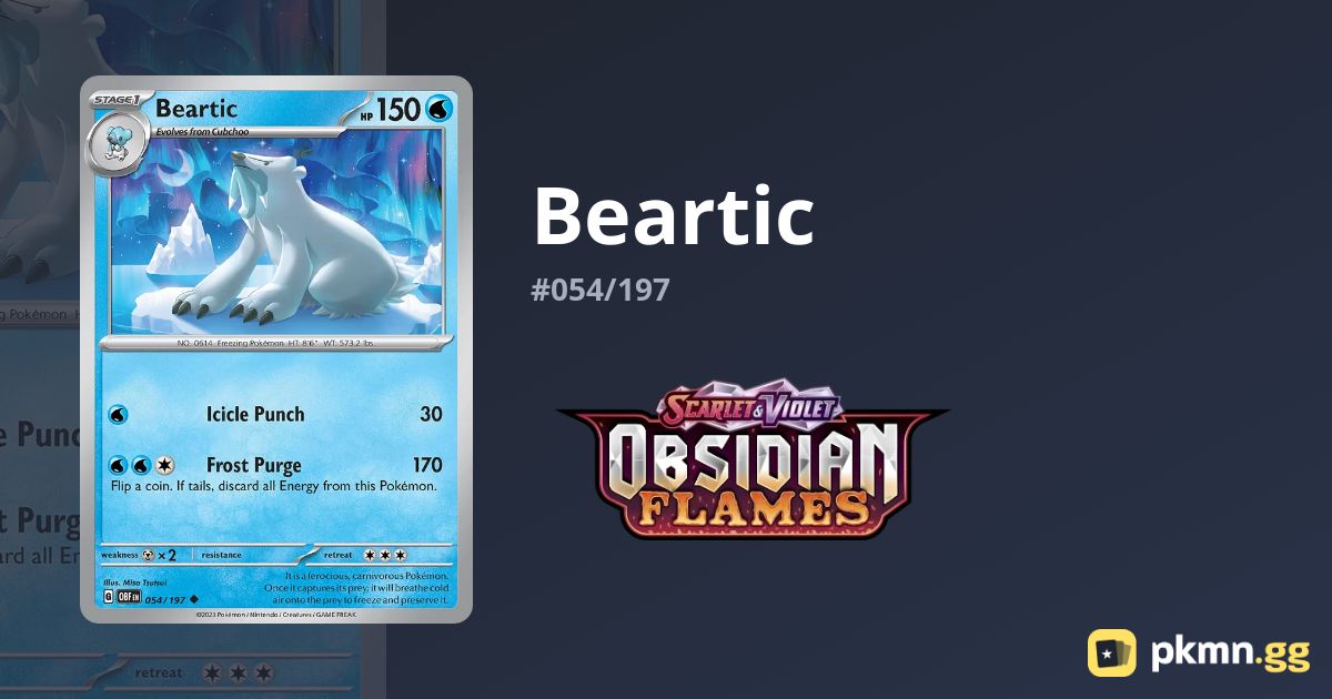 Beartic #054/197 Obsidian Flames | pkmn.gg