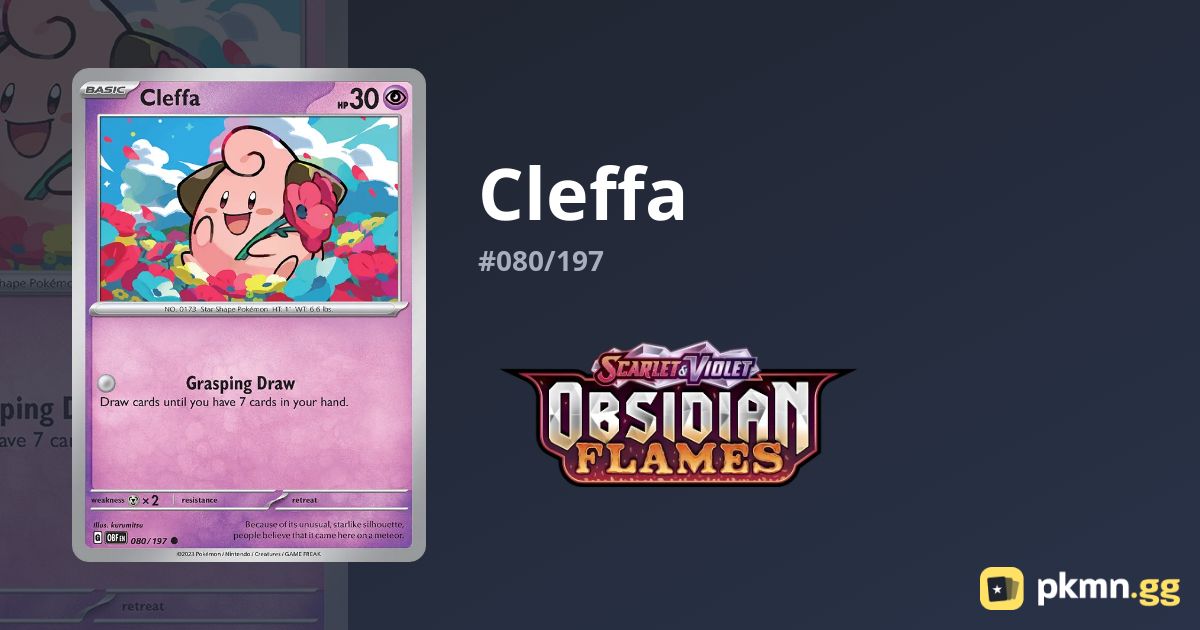 Cleffa #080/197 Obsidian Flames | pkmn.gg