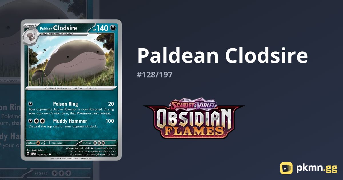 Paldean Clodsire #128/197 Obsidian Flames | pkmn.gg