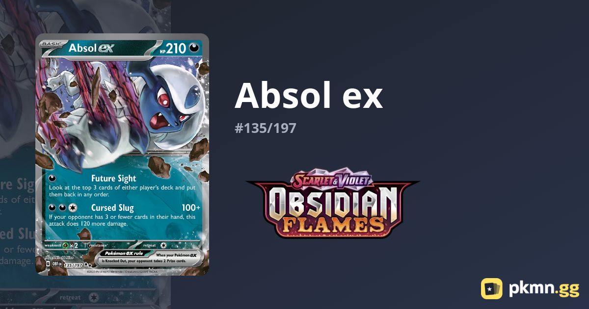 Absol ex #135/197 Obsidian Flames | pkmn.gg