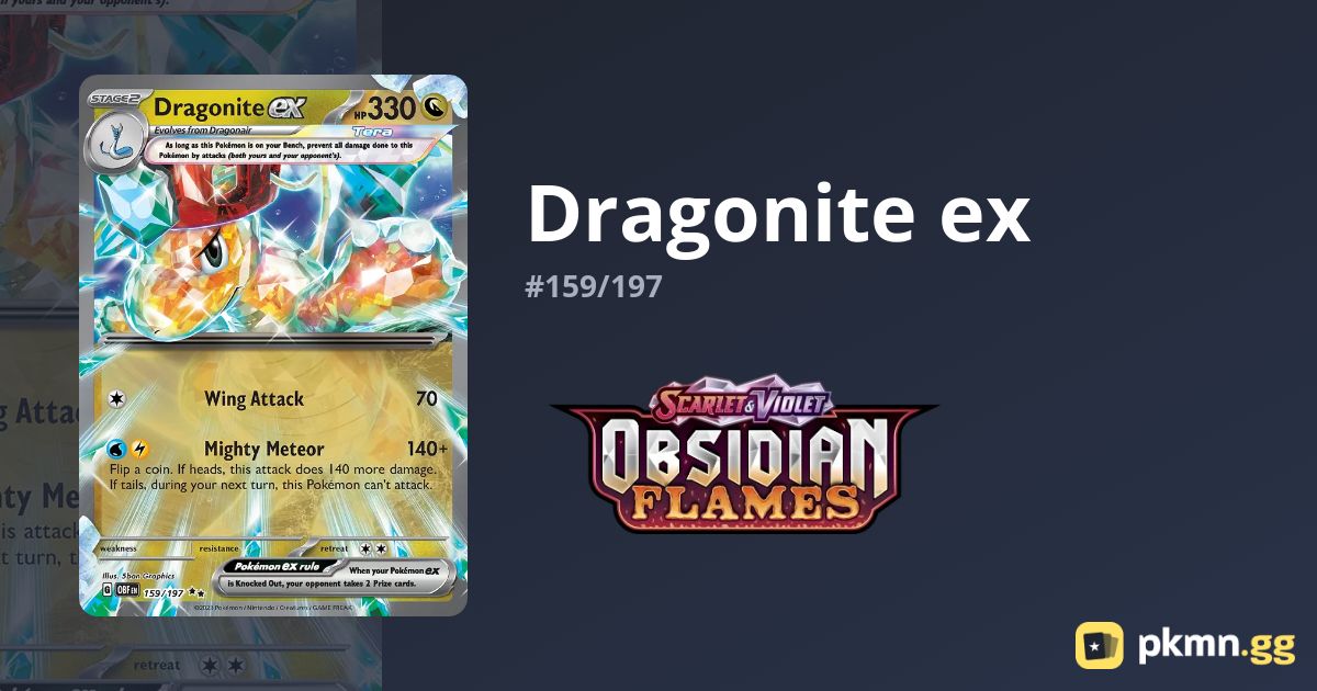 Dragonite ex #159/197 Obsidian Flames | pkmn.gg