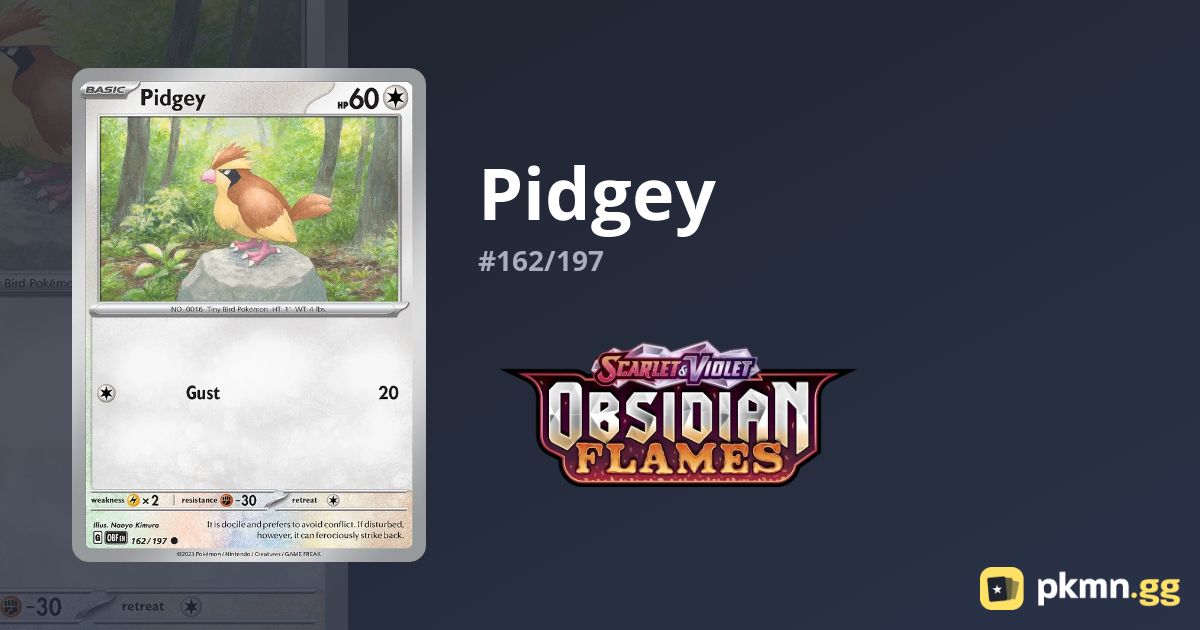 Pidgey #162/197 Obsidian Flames | pkmn.gg