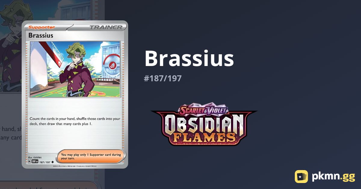 Brassius #187/197 Obsidian Flames | pkmn.gg