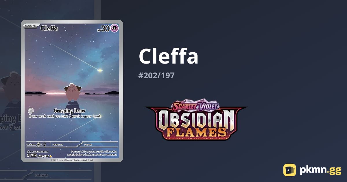 Cleffa #202/197 Obsidian Flames | pkmn.gg