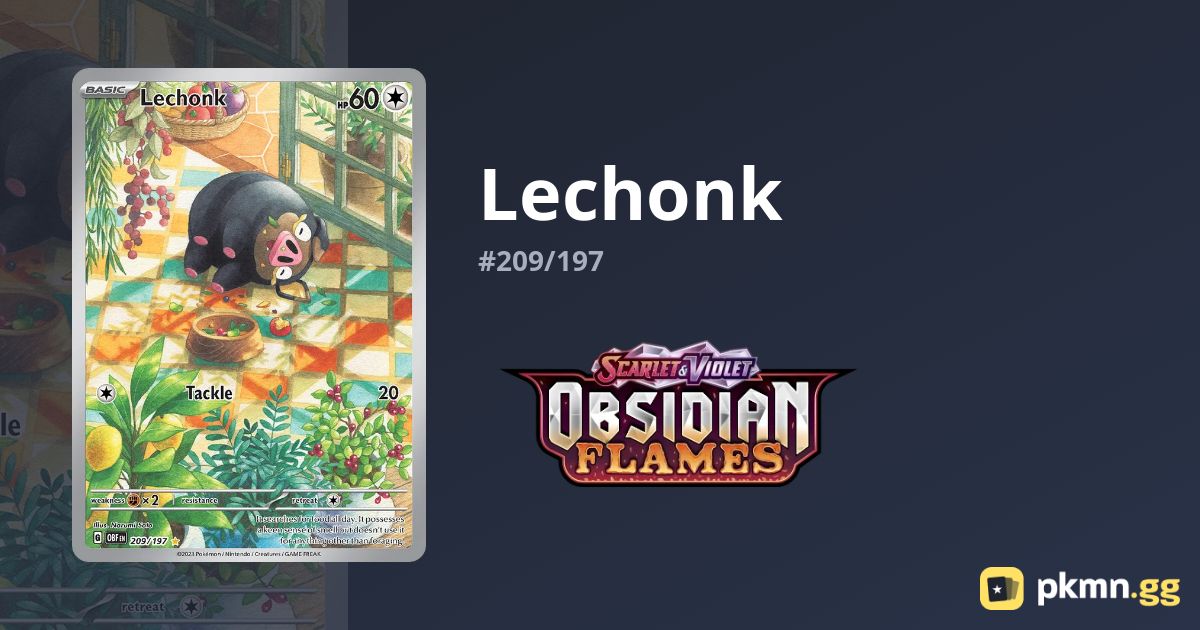 Lechonk #209/197 Obsidian Flames | pkmn.gg