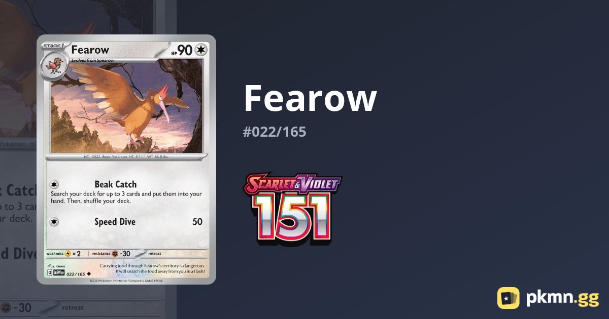 Fearow #022/165 151 | pkmn.gg