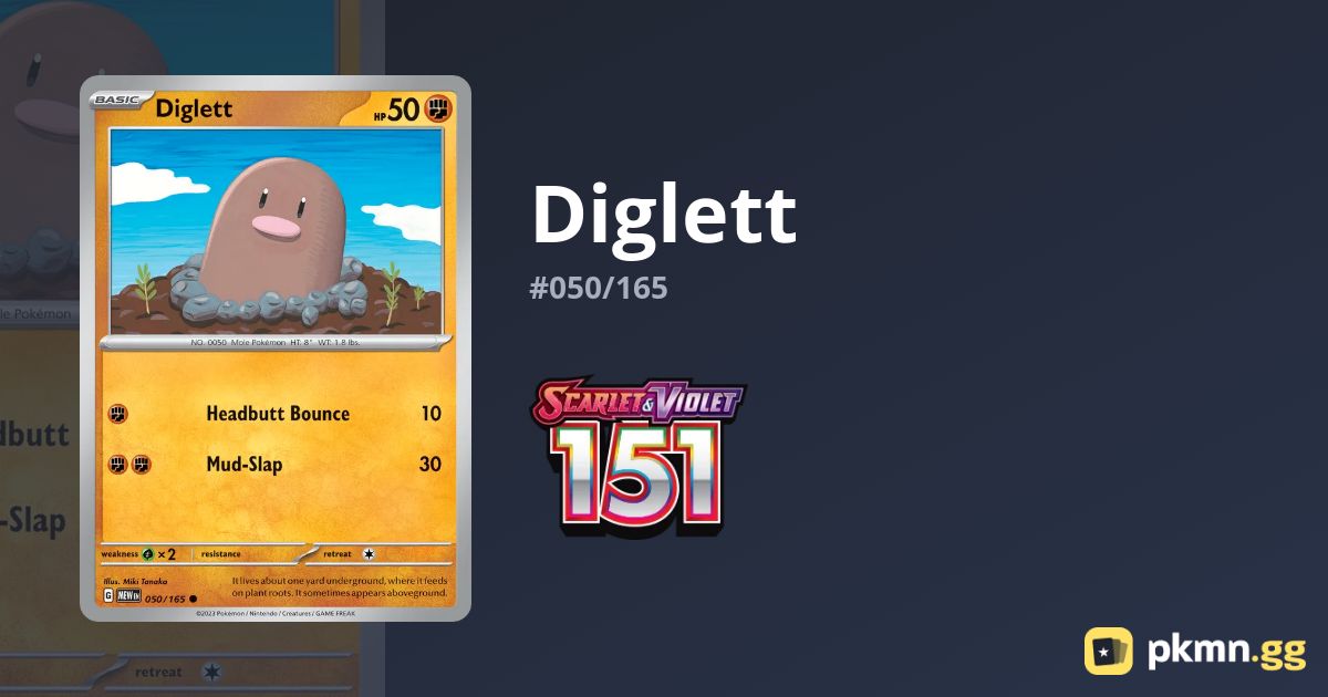 Diglett #050/165 151 | pkmn.gg