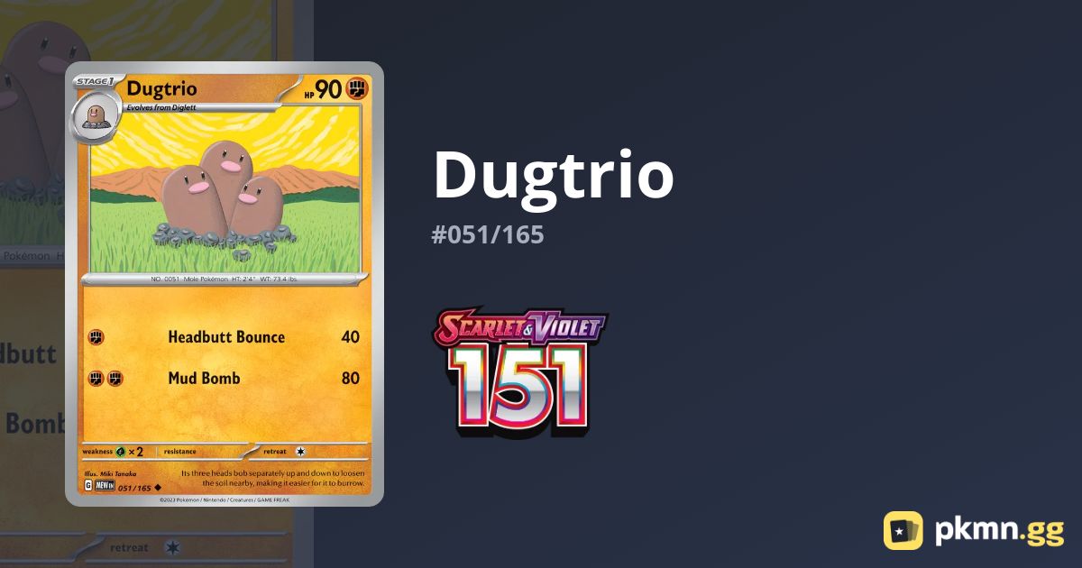Dugtrio #051/165 151 | pkmn.gg