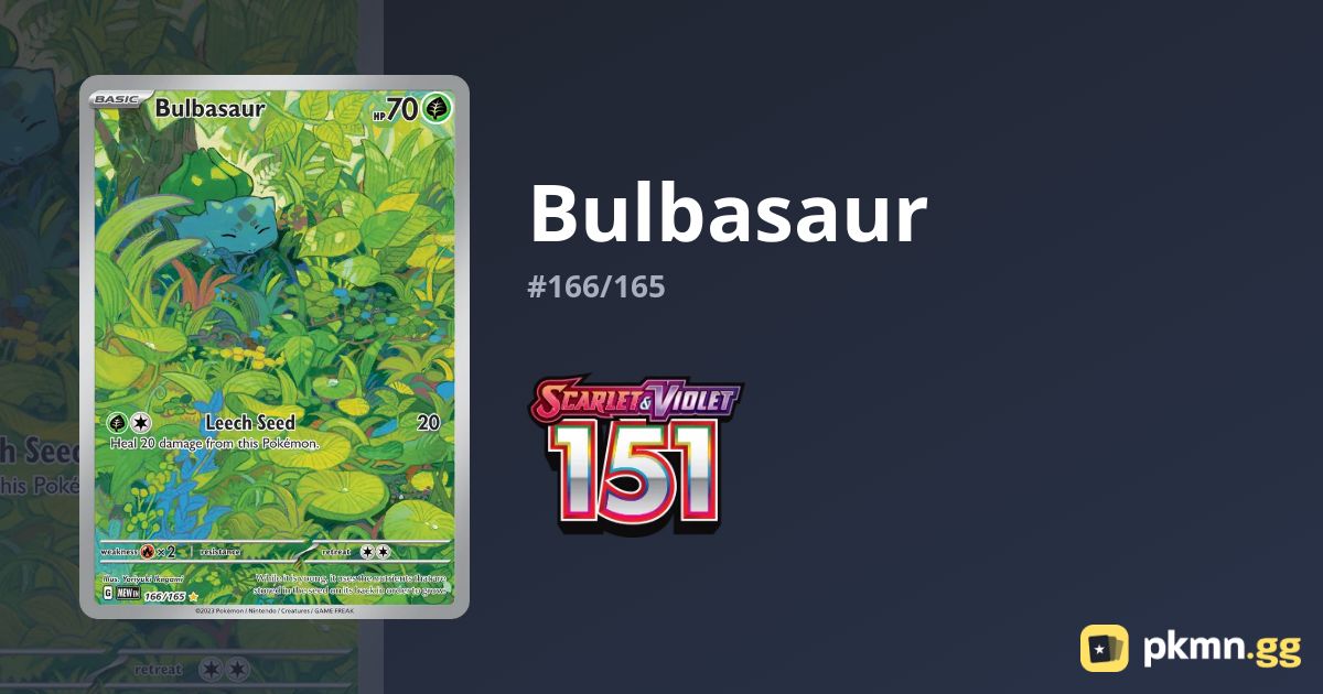Bulbasaur #166/165 151 | pkmn.gg