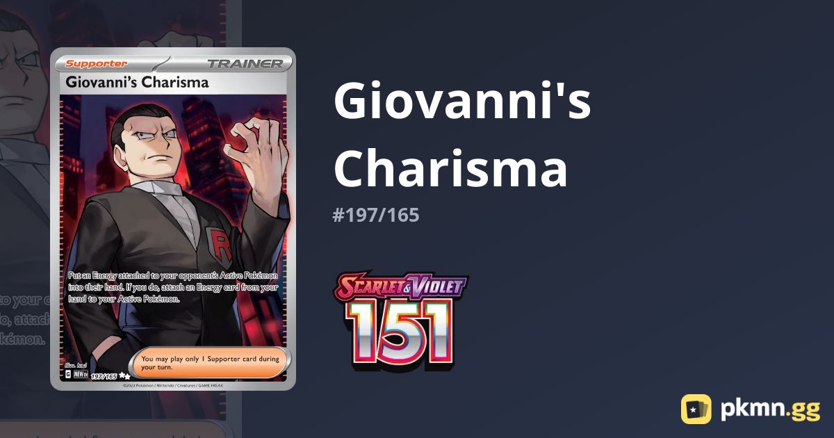 Giovanni's Charisma #197/165 151 | pkmn.gg