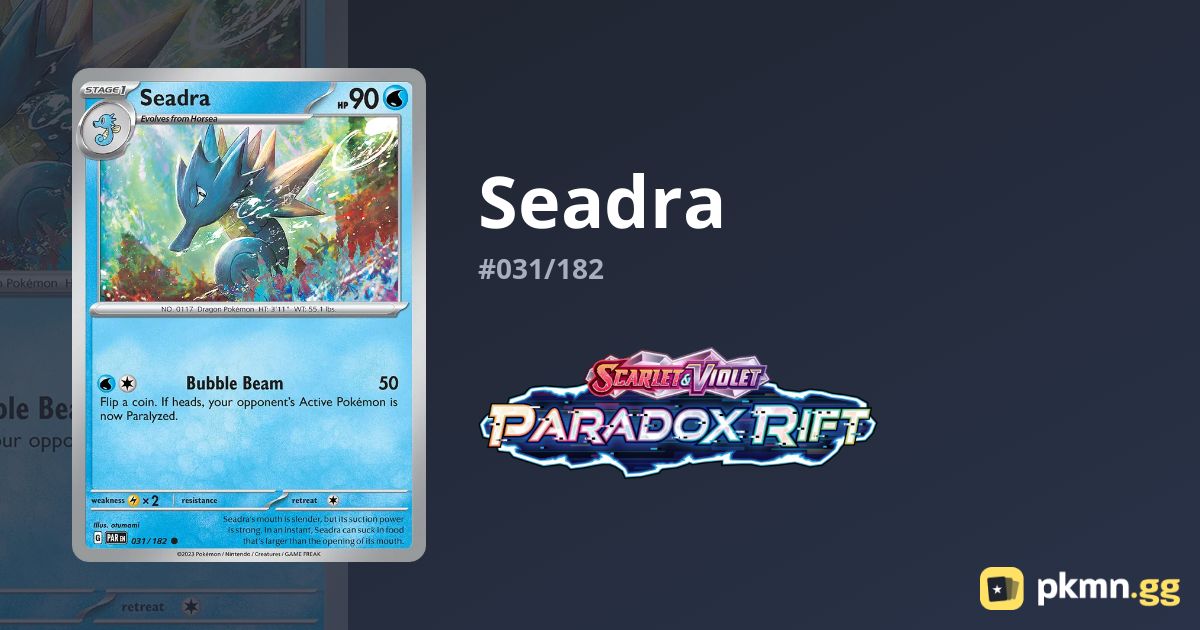 Seadra #031/182 Paradox Rift | pkmn.gg