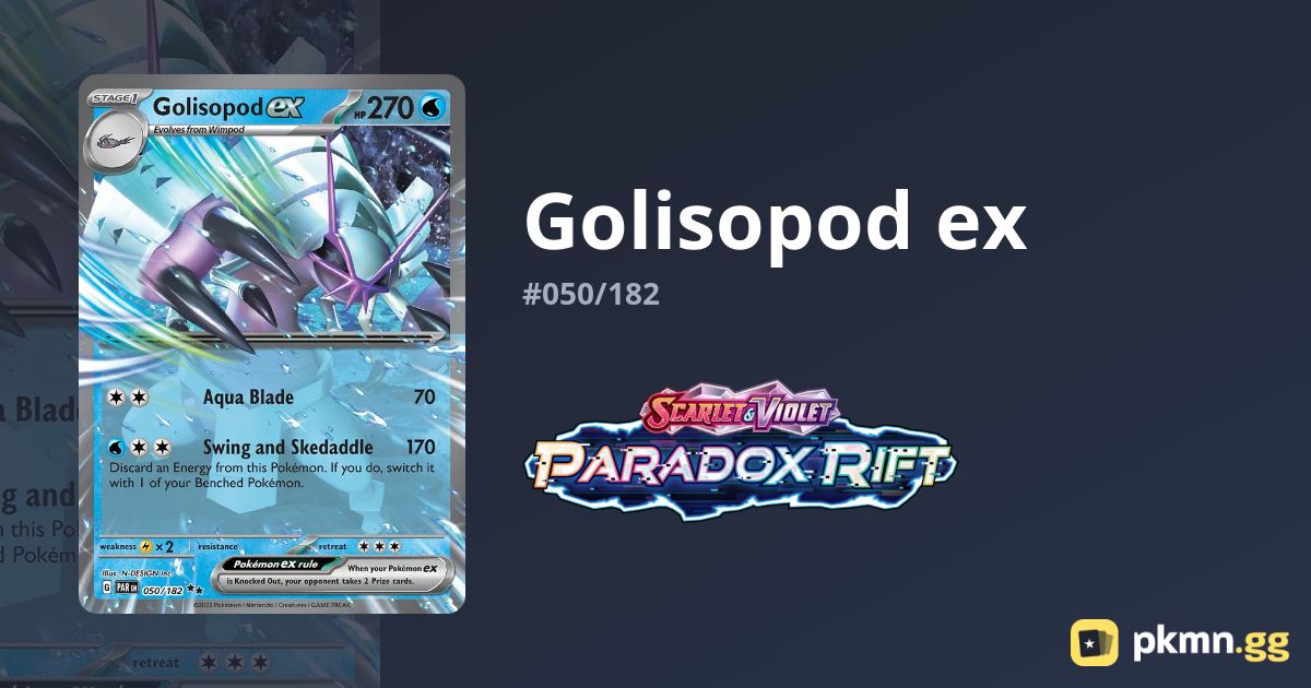 Golisopod ex #050/182 Paradox Rift | pkmn.gg
