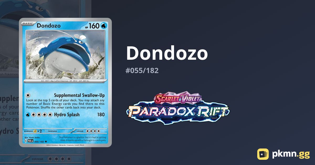 Dondozo #055/182 Paradox Rift | pkmn.gg