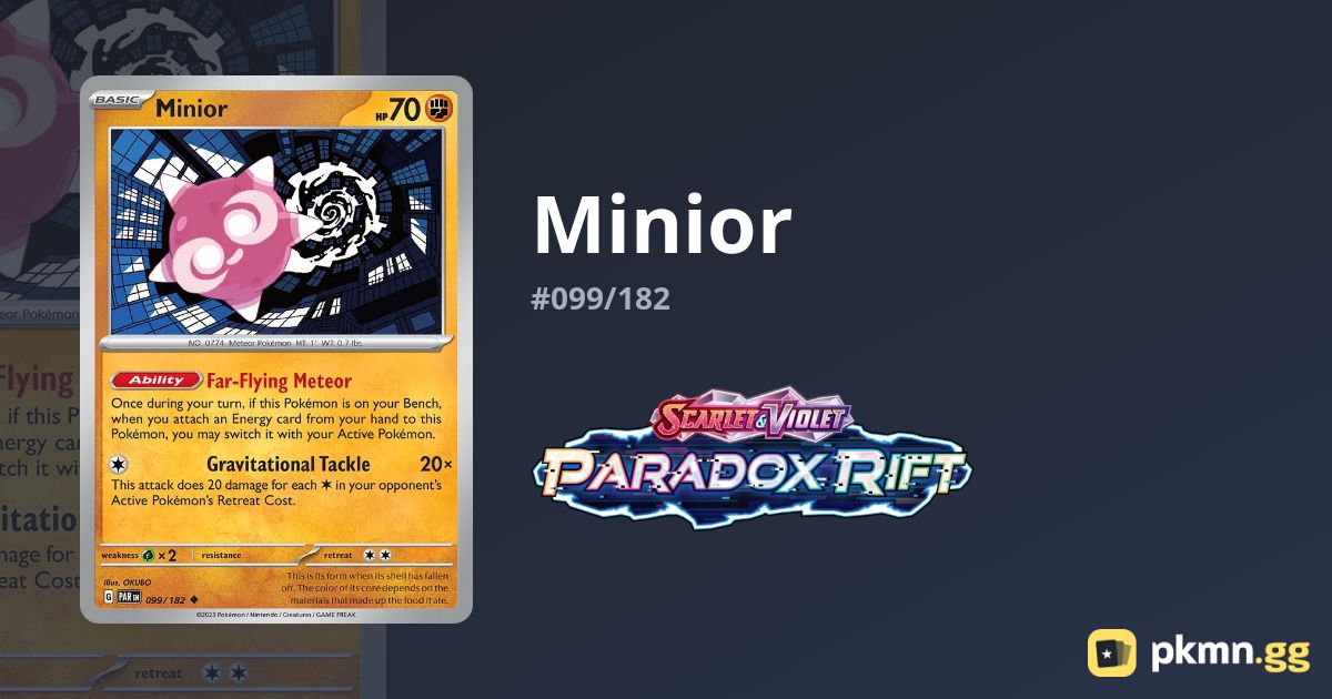 Minior #099/182 Paradox Rift | pkmn.gg