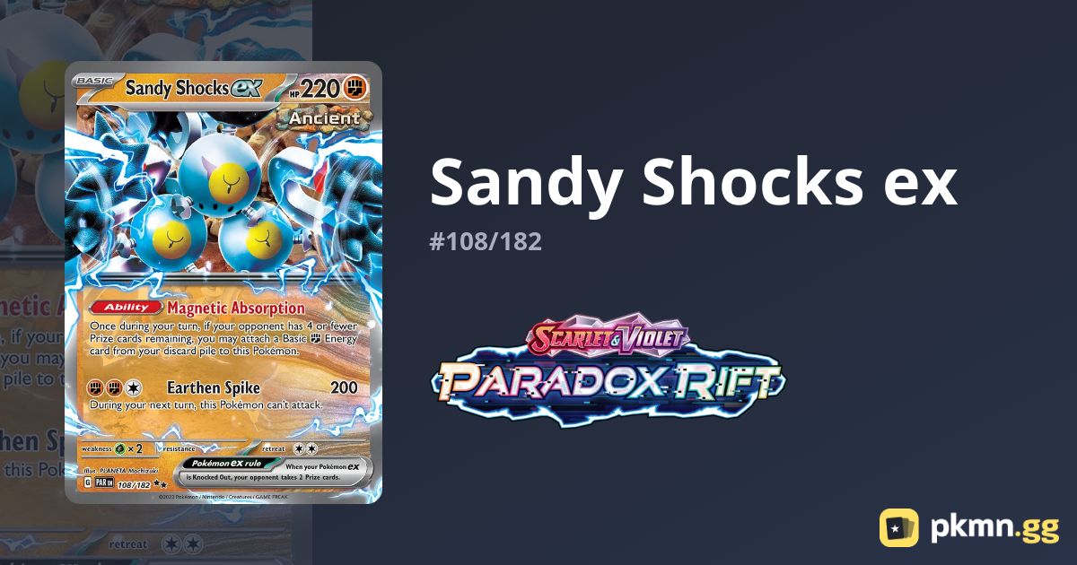 Sandy Shocks ex #108/182 Paradox Rift | pkmn.gg