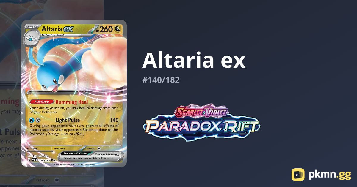 Altaria ex #140/182 Paradox Rift | pkmn.gg