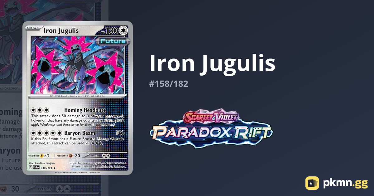 Iron Jugulis #158/182 Paradox Rift | pkmn.gg