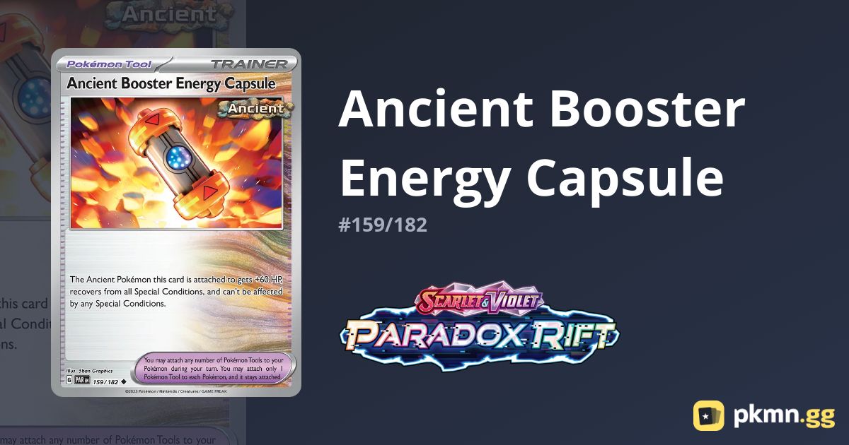 Ancient Booster Energy Capsule #159/182 Paradox Rift | pkmn.gg