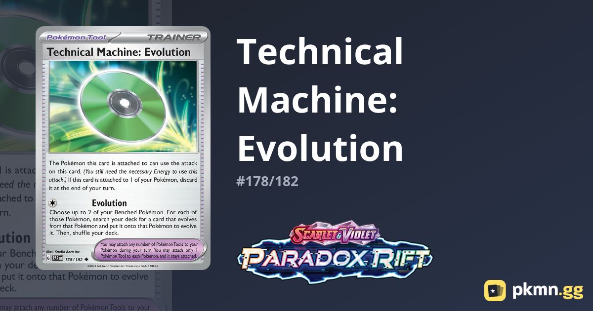 Technical Machine: Evolution #178/182 Paradox Rift | pkmn.gg