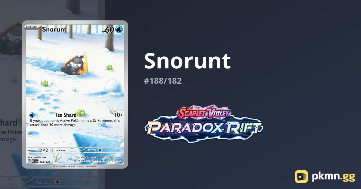 Snorunt #188/182 Paradox Rift | pkmn.gg