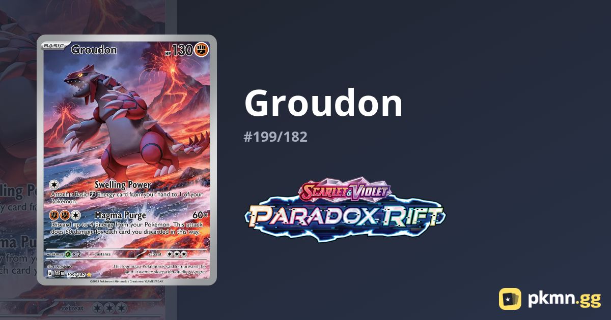 Groudon #199/182 Paradox Rift | pkmn.gg