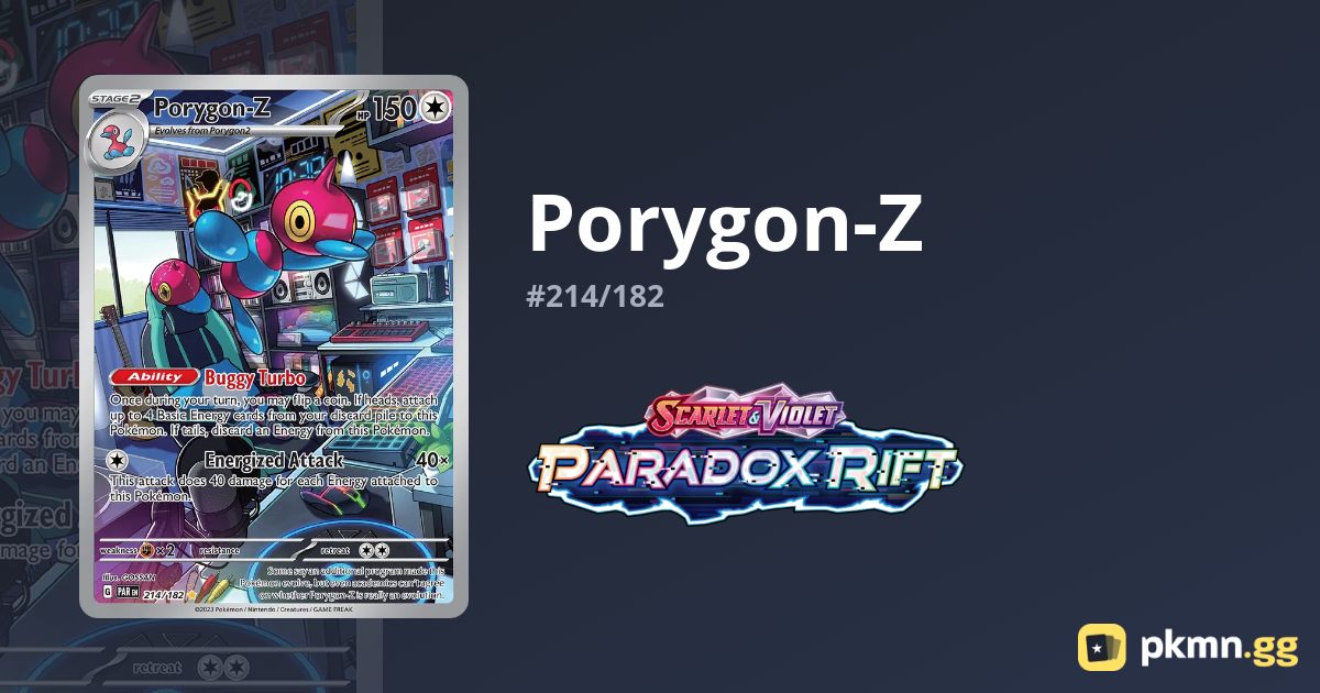 Porygon-Z #214/182 Paradox Rift | pkmn.gg