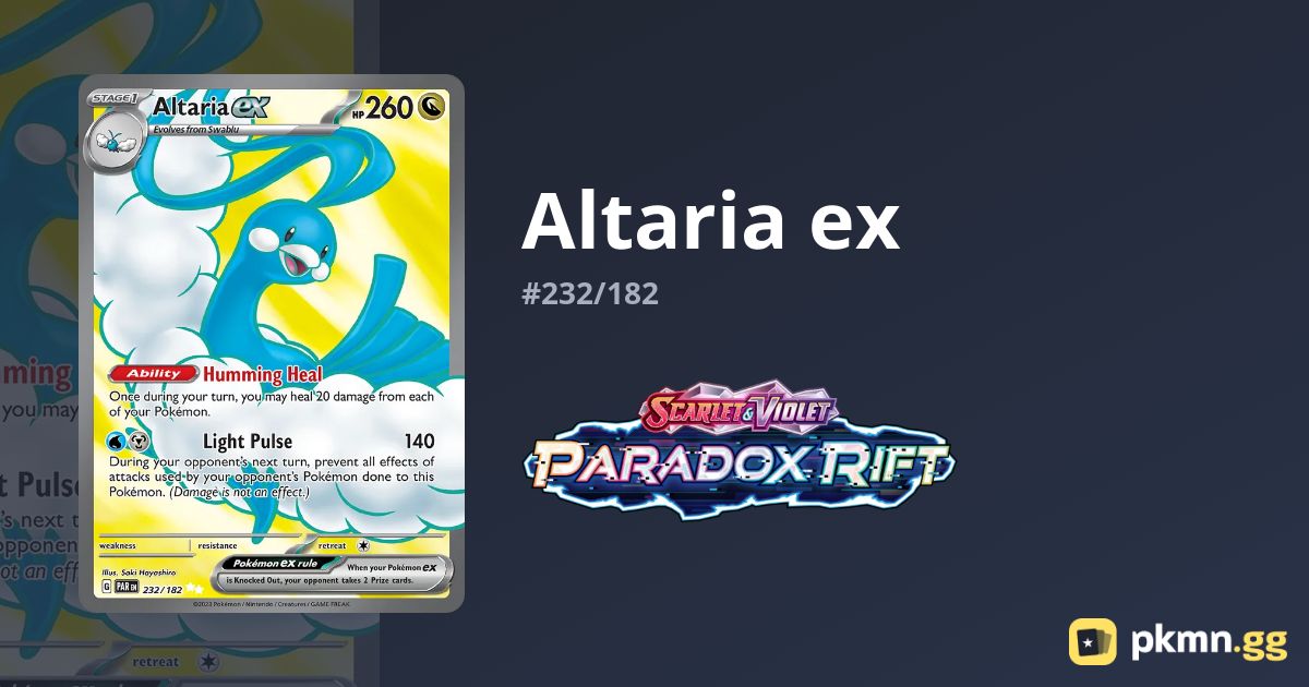 Altaria ex #232/182 Paradox Rift | pkmn.gg