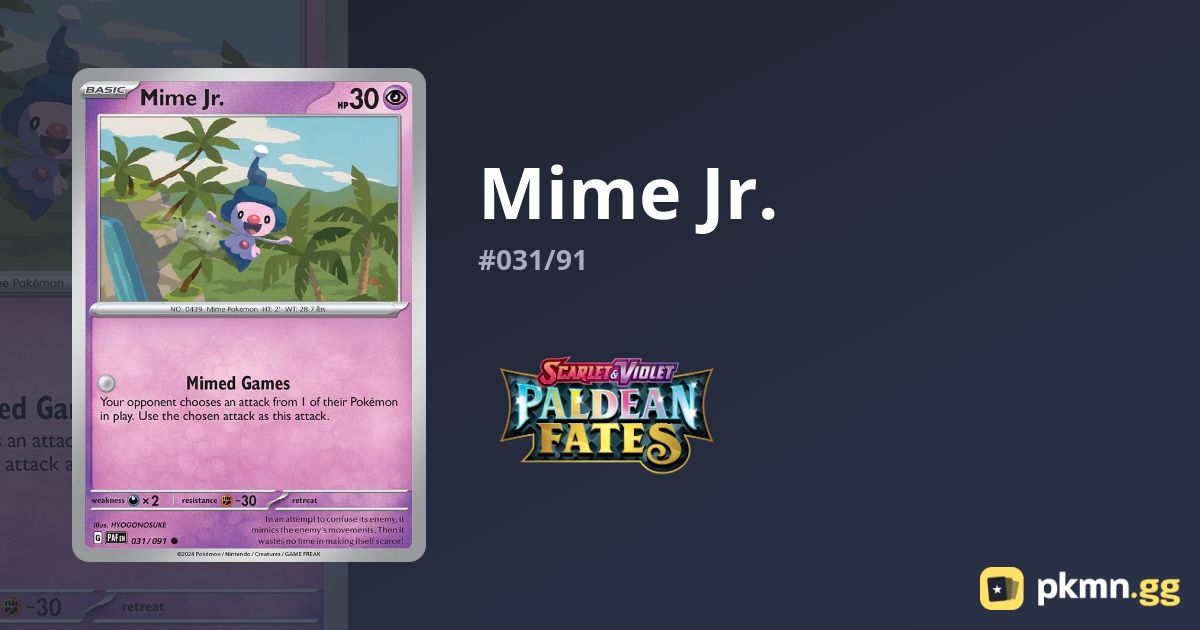 Mime Jr. #031/91 Paldean Fates | pkmn.gg