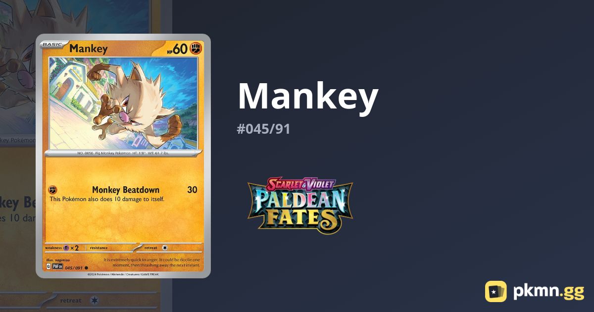 Mankey #045/91 Paldean Fates | pkmn.gg