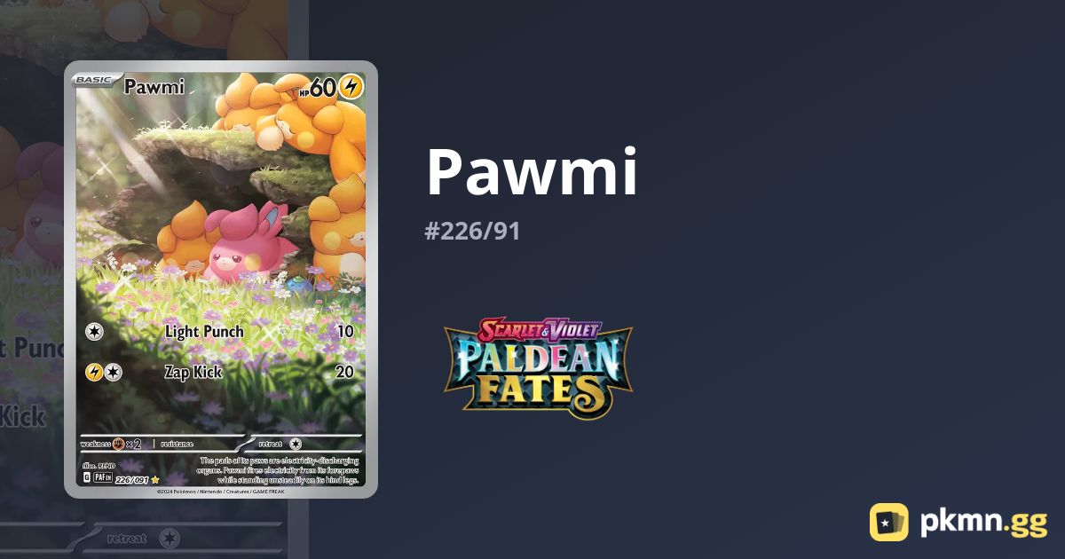 Pawmi #226/91 Paldean Fates | pkmn.gg