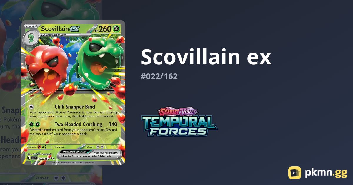 Scovillain ex #022/162 Temporal Forces | pkmn.gg