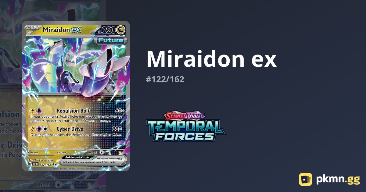 Miraidon ex #122/162 Temporal Forces | pkmn.gg
