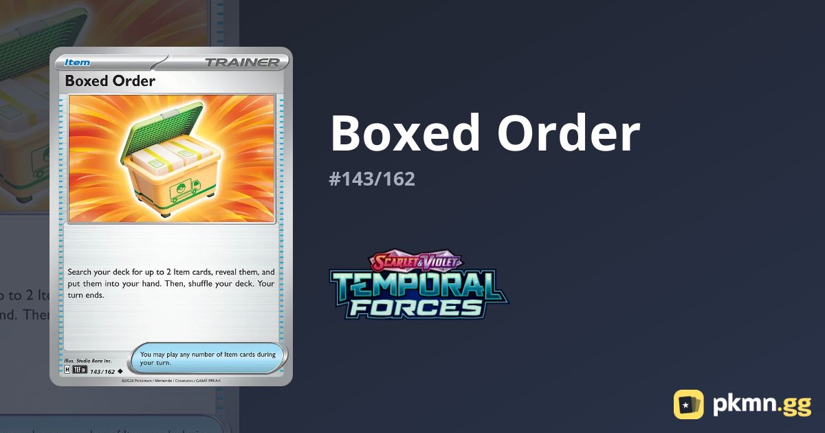 Boxed Order #143/162 Temporal Forces | pkmn.gg