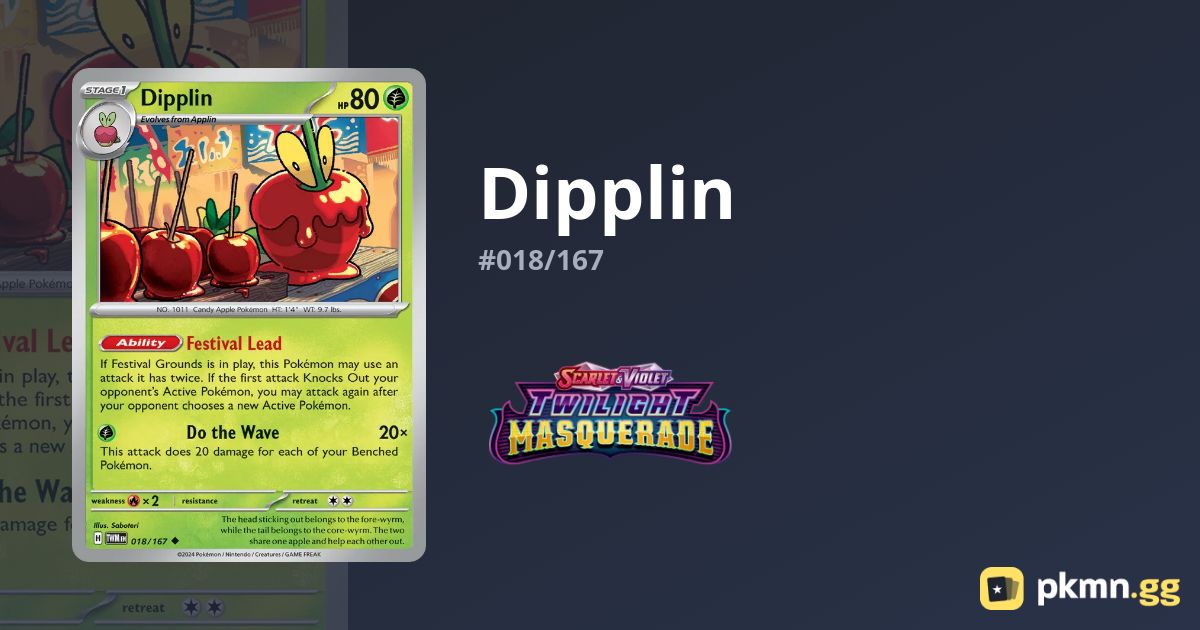 Dipplin #018/167 Twilight Masquerade | pkmn.gg