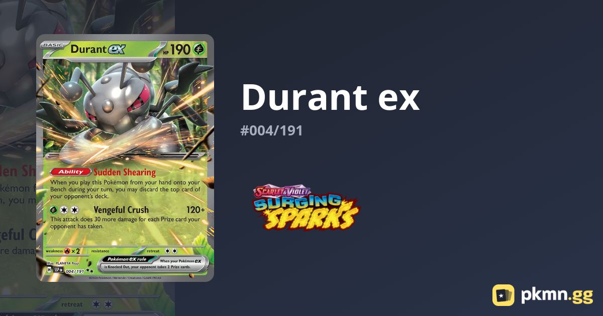 Durant ex #004/191 Surging Sparks | pkmn.gg
