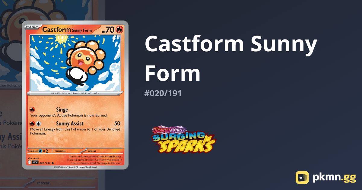 Castform Sunny Form #020/191 Surging Sparks | pkmn.gg