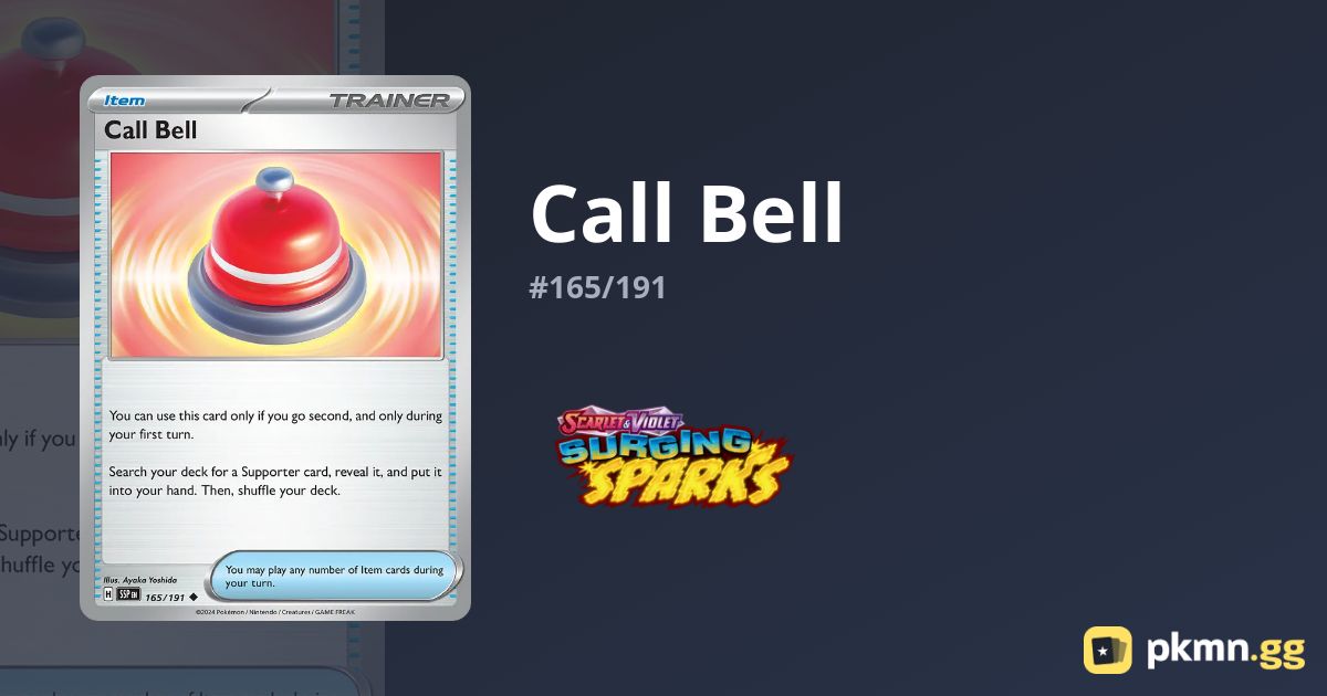 Call Bell #165/191 Surging Sparks | pkmn.gg