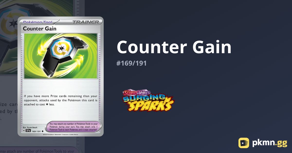 Counter Gain #169/191 Surging Sparks | pkmn.gg