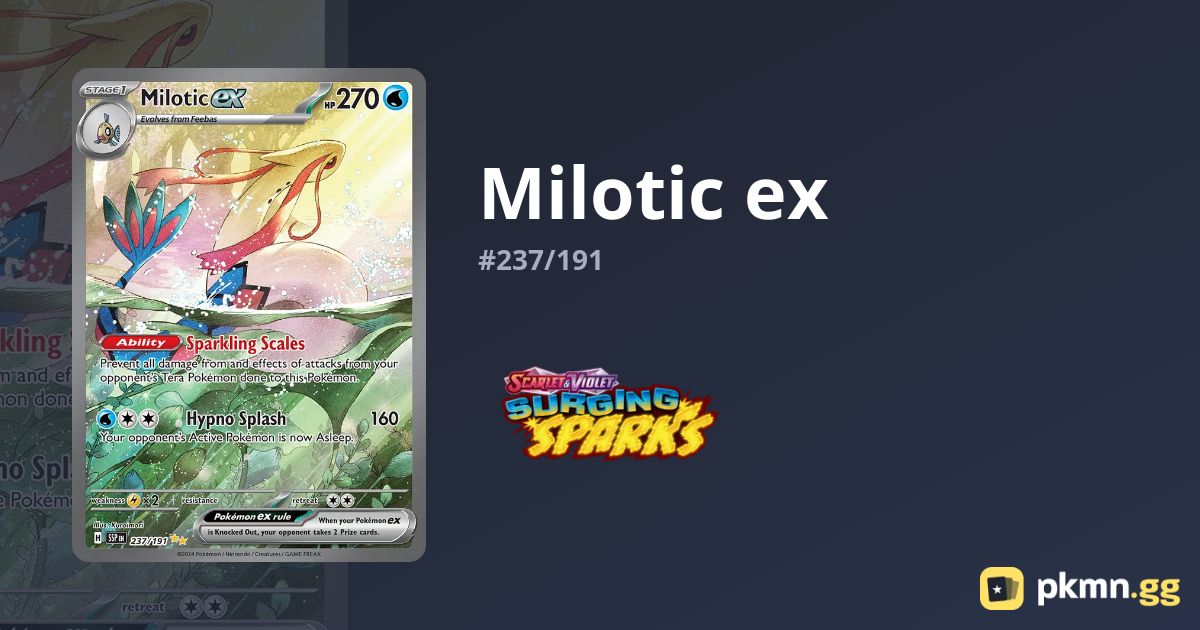 Milotic ex #237/191 Surging Sparks | pkmn.gg