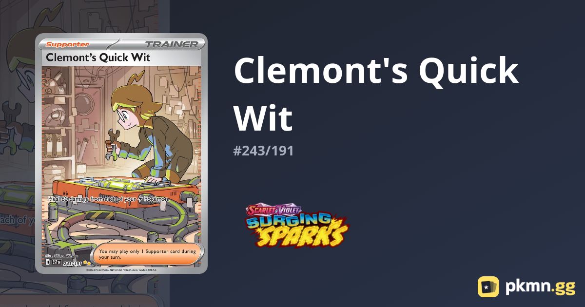 Clemont's Quick Wit #243/191 Surging Sparks | pkmn.gg