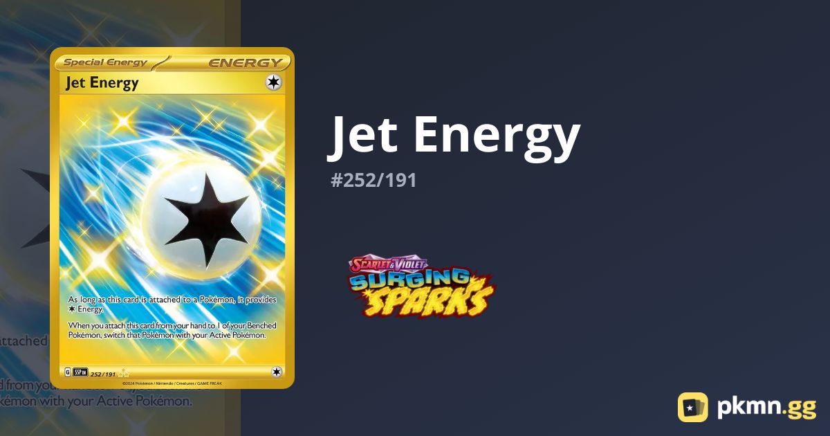 Jet Energy #252/191 Surging Sparks | pkmn.gg