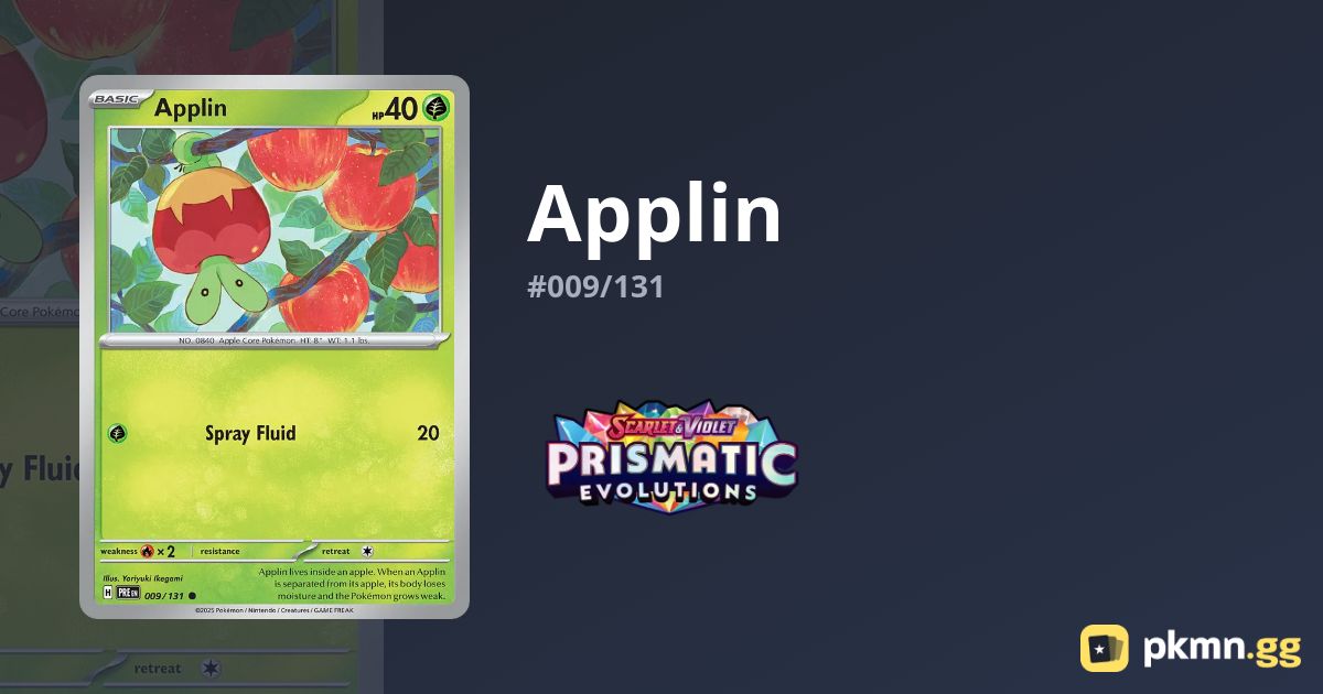 Applin #009/131 Prismatic Evolutions | pkmn.gg