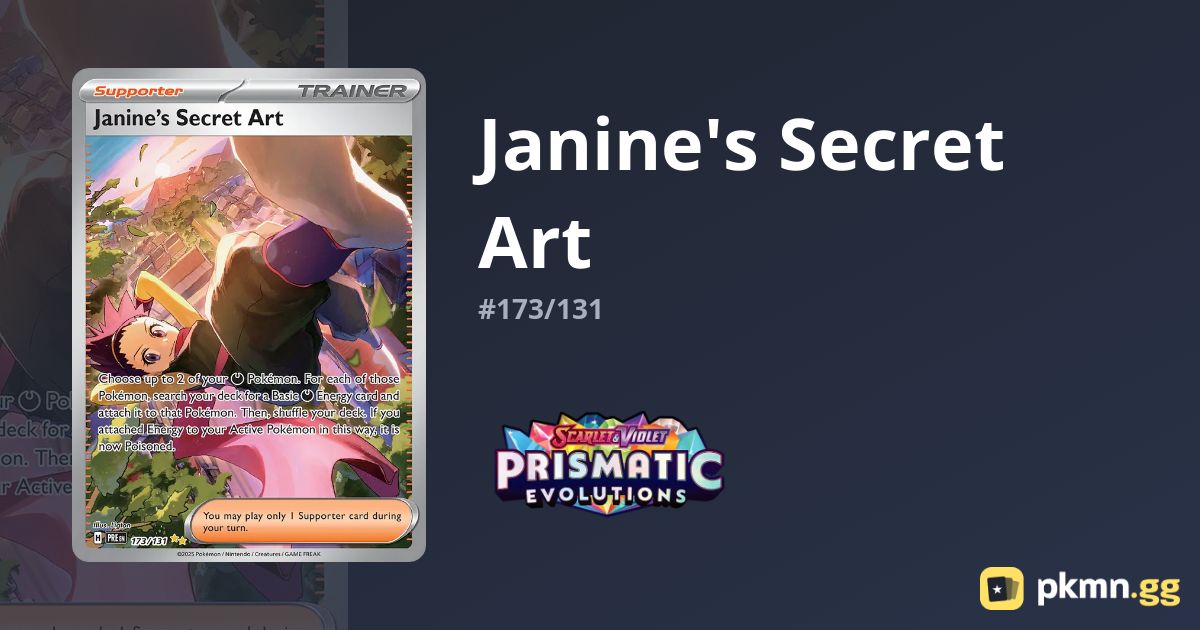 Janine's Secret Art #173/131 Prismatic Evolutions | pkmn.gg