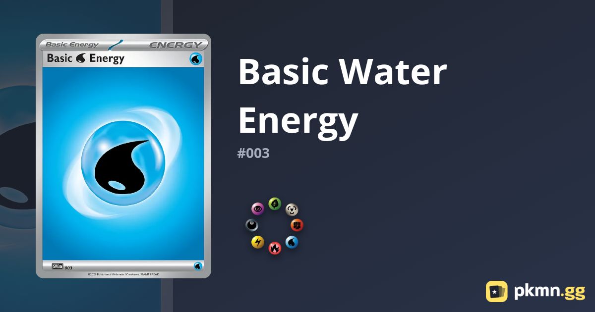 Basic Water Energy 003 Scarlet & Violet: Energy (2023) | pkmn.gg