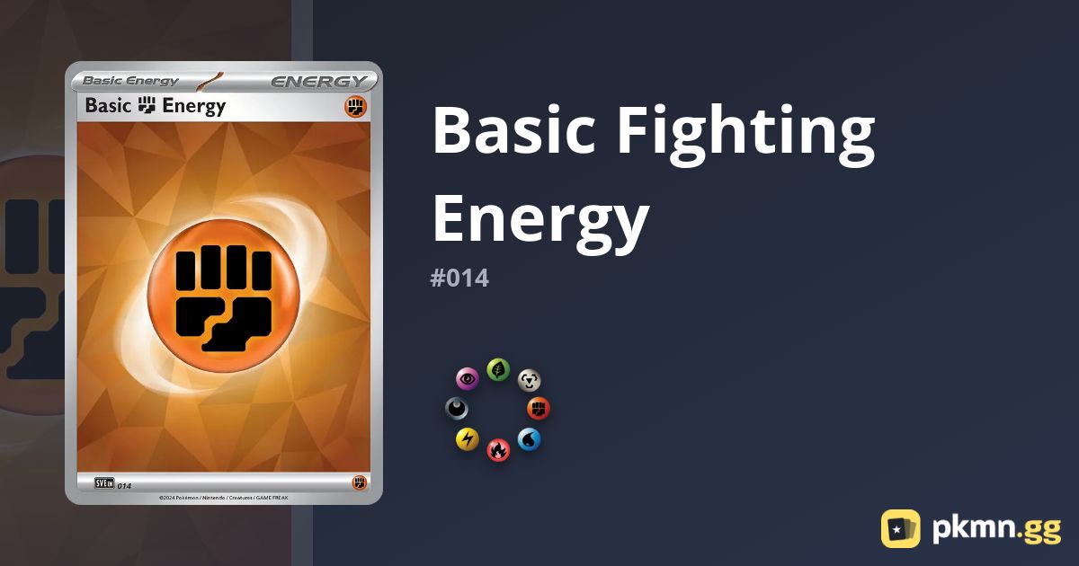 Basic Fighting Energy 014 Scarlet & Violet: Energy (2023) | pkmn.gg