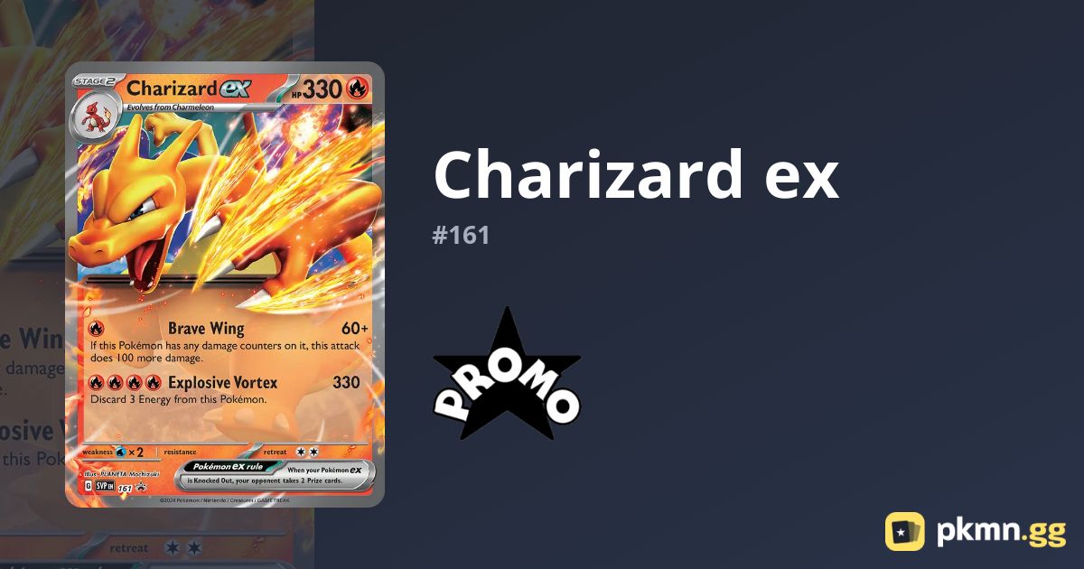 Charizard ex 161 Scarlet & Violet Black Star Promos | pkmn.gg
