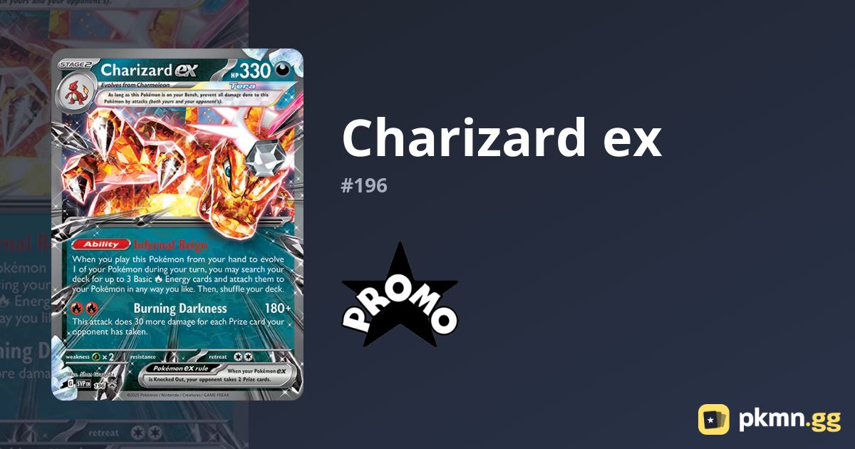 Charizard ex 196 Scarlet & Violet Black Star Promos | pkmn.gg