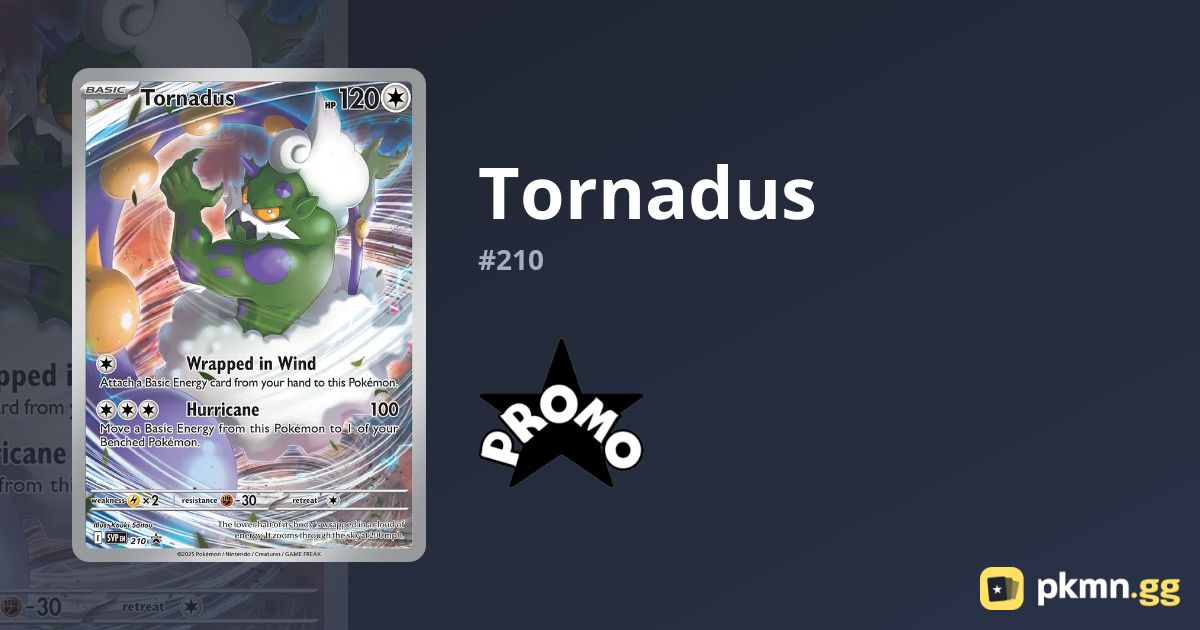 Tornadus 210 Scarlet & Violet Black Star Promos | pkmn.gg