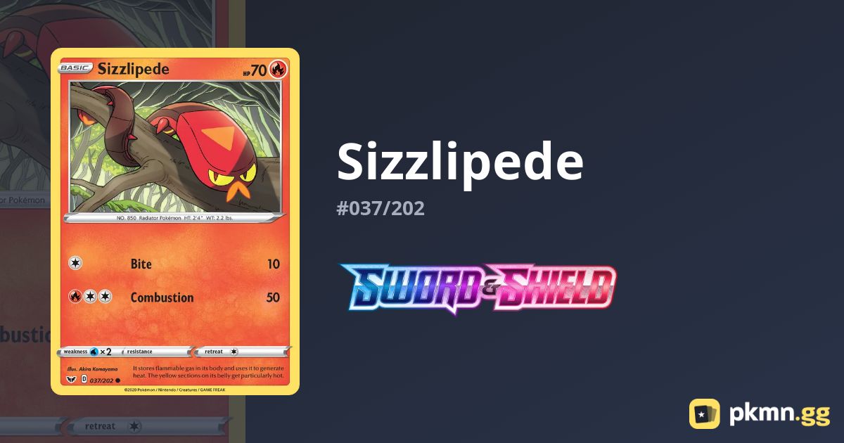 Sizzlipede #037/202 Sword & Shield | pkmn.gg
