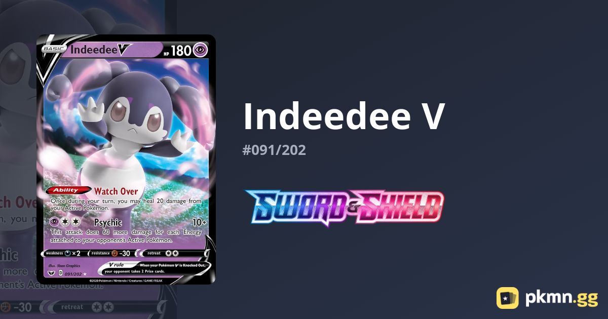 Indeedee V #091/202 Sword & Shield | pkmn.gg